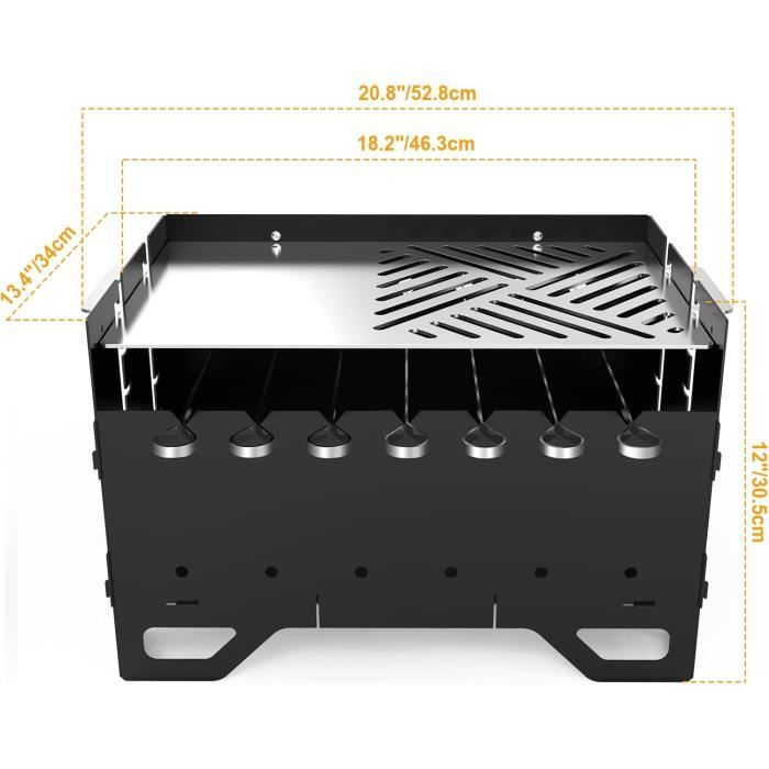 Onlyfire Barbecue Portable, Réchaud de Camp avec Plaque de Gril, 7 ...