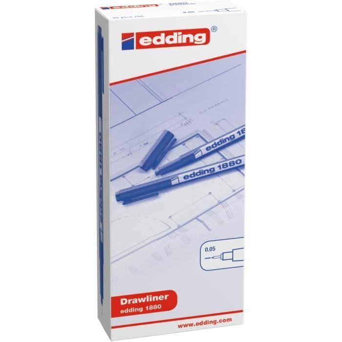 1880 Feutre Fin De Précision - Noir - 10 Stylos - Largeur De Trait,2 Mm ...