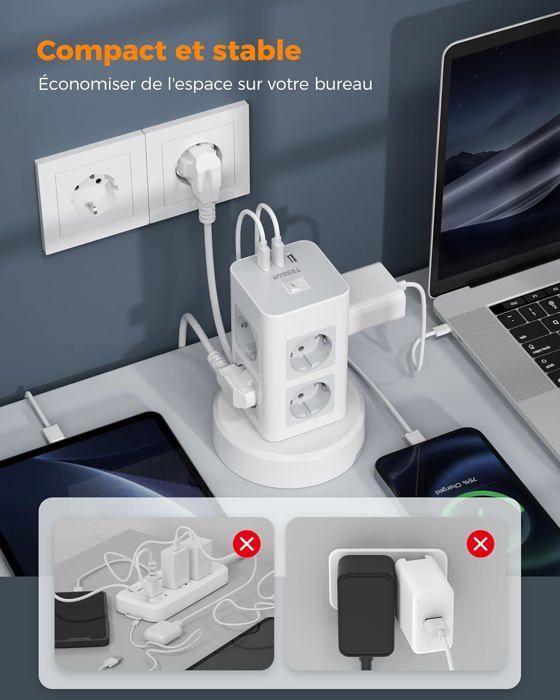 Multiprise Tour Avec Câble Télescopique, Tour Multiprise Electrique ...