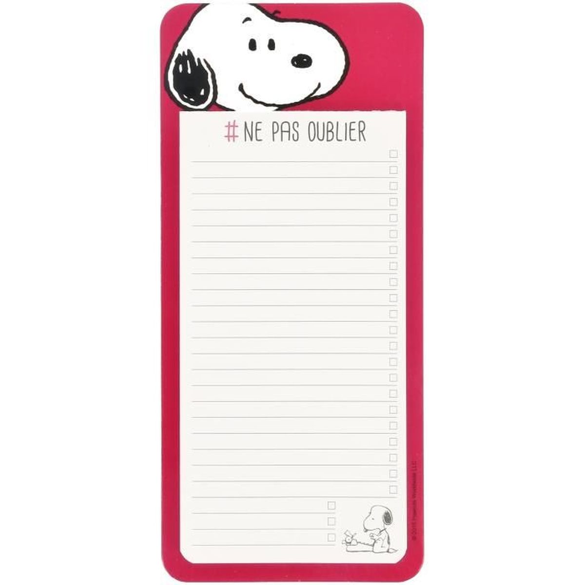Mémo Magnet Frigo Bloc Note Aimanté 50 Feuilles Détachables Snoopy ...