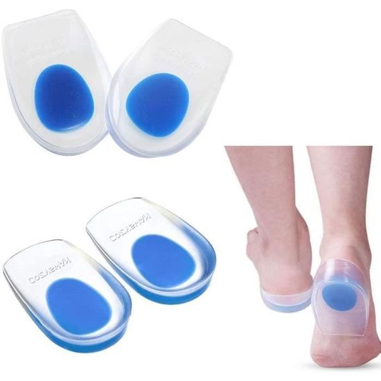 2 paires Talonnette Gel Talonnettes Semelle Silicone Talon Coussin pour ...