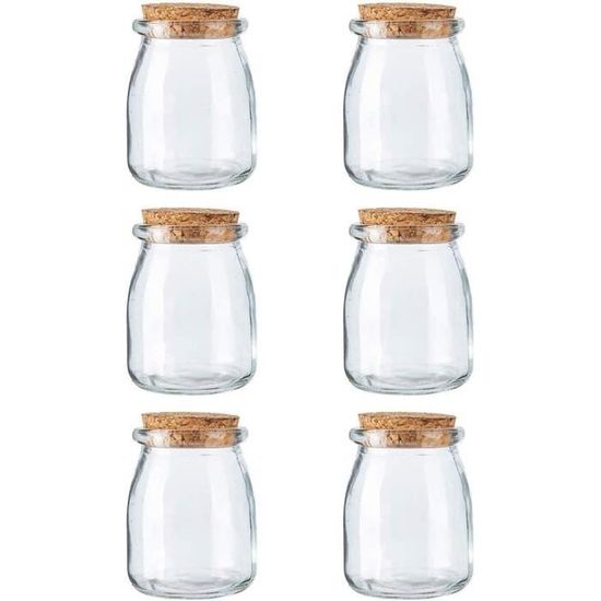 Lot de 6 pots en verre transparent pour yaourt, pudding, miel, pot pour ...