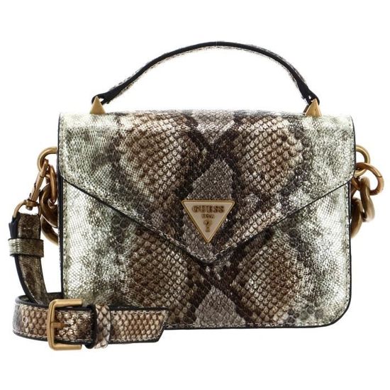 GUESS Retour Mini Top Handle Flap Gold Python [204595] - sac à main sac ...