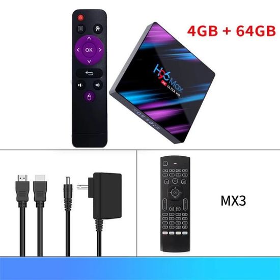 Boîtier Smart TV H96 MAX,Android 10,RK3318,2.4G,Wifi 5G,4 Go,32 Go,64 ...