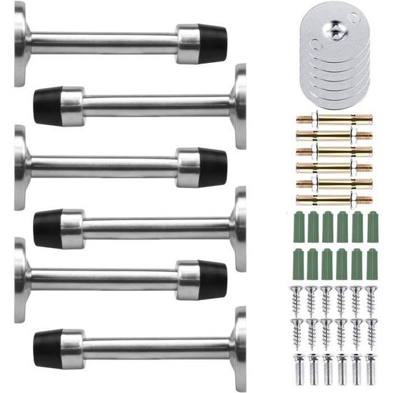 6 Pcs Butées de Porte, Butoir Porte en INOX, Stop Porte Avec Vis et ...