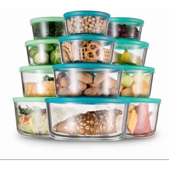 Lot De 12 Boîtes De Conservation En Verre Avec Couvercle Rond ...