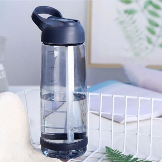 GOURDE,Bleu-800ml--Bouteille'eau Portable avec paille en plastique sain ...