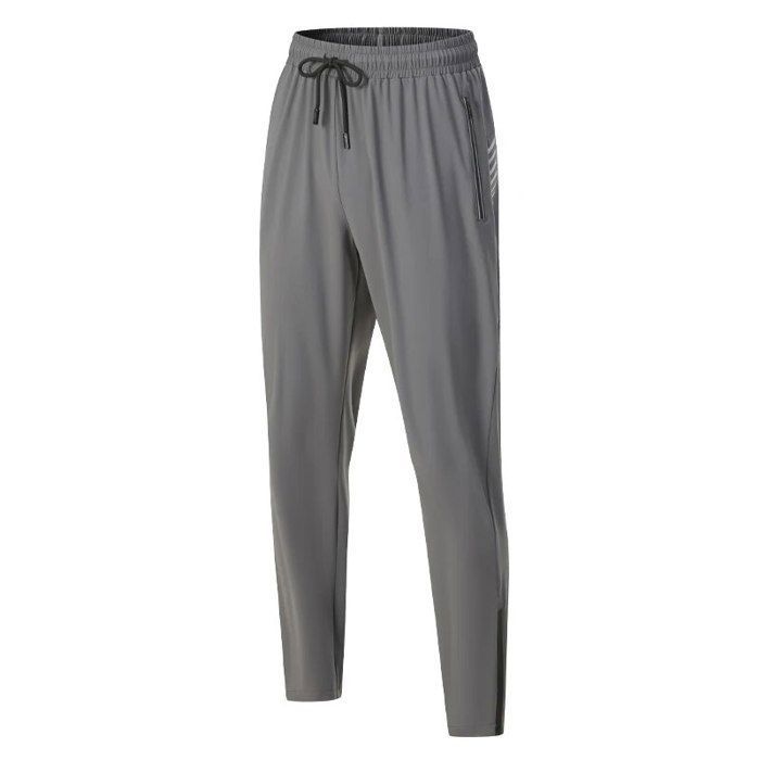 Pantalon de sport en soie à fermeture éclair pour homme,jogging en ...