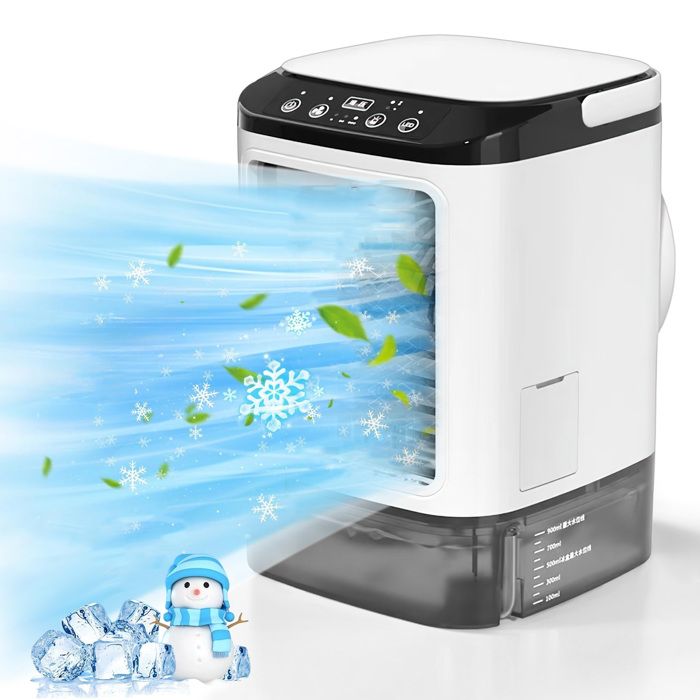 Climatiseur Mobile Climatiseur Mobile Silencieux USB, Refroidisseur d'air 900ml Climatiseur ...