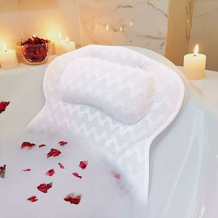 Coussin de Bain Ergonomique Oreiller avec 6 Ventouses Antidrapantes ...