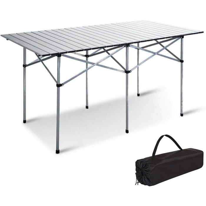 Bakaji Table enroulable en alm 70 x 140 x 70 cm Pique-nique Camping ...
