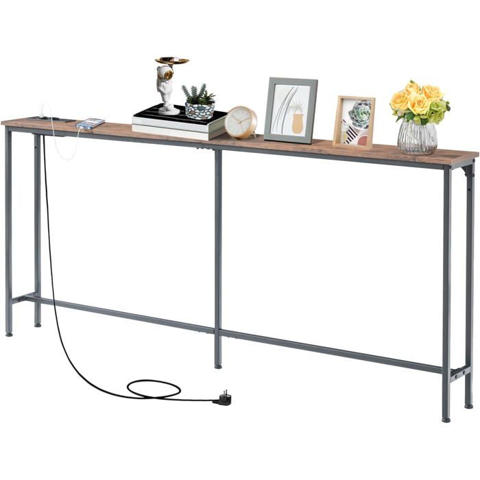 GOKHOMX Table Console étroite avec Station de Charge, Table Console ...