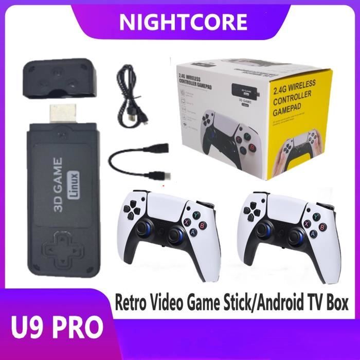 64g - Console de jeu vidéo Stick Lite, 4K, Android TV, U9 Pro, 3D, 10000 jeux intégrés, console ...