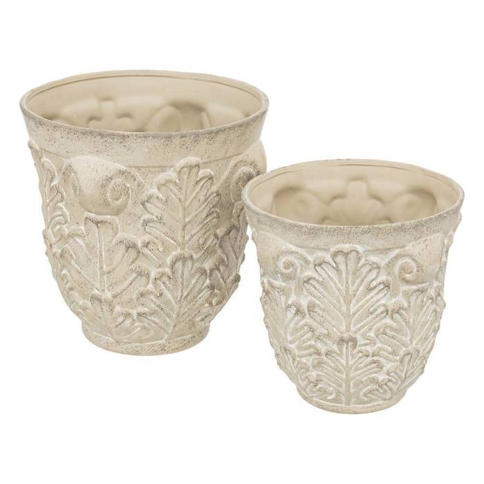 Set de 2 cache-pots Little cottage céramique D29 35cm - Atmosphera ...