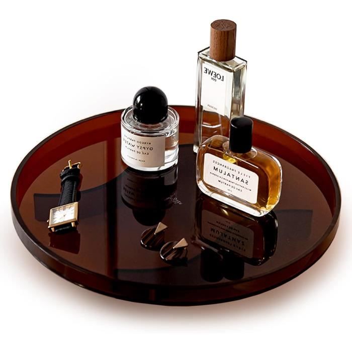 Plateau Décoratif Rond, Design Moderne Plateau Décoratif Marron ...