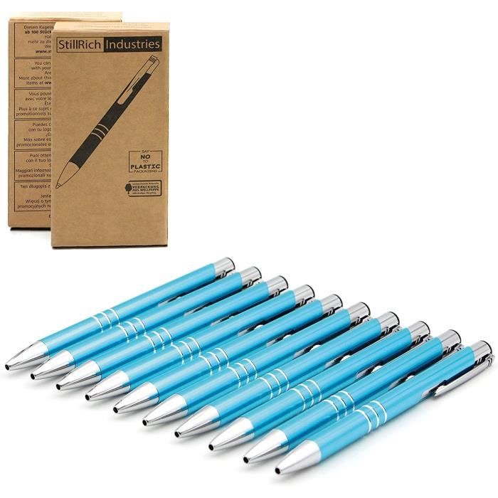 TJS-® Stylo Bille Retractable Stylos à Bille Rechargeables Fini ...