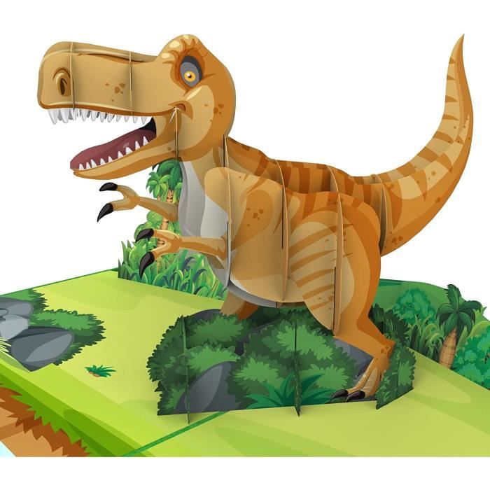Carte Pop-Up pour Enfants – Dinosaure T-Rex – Carte-cadeau Dino 3D pour ...
