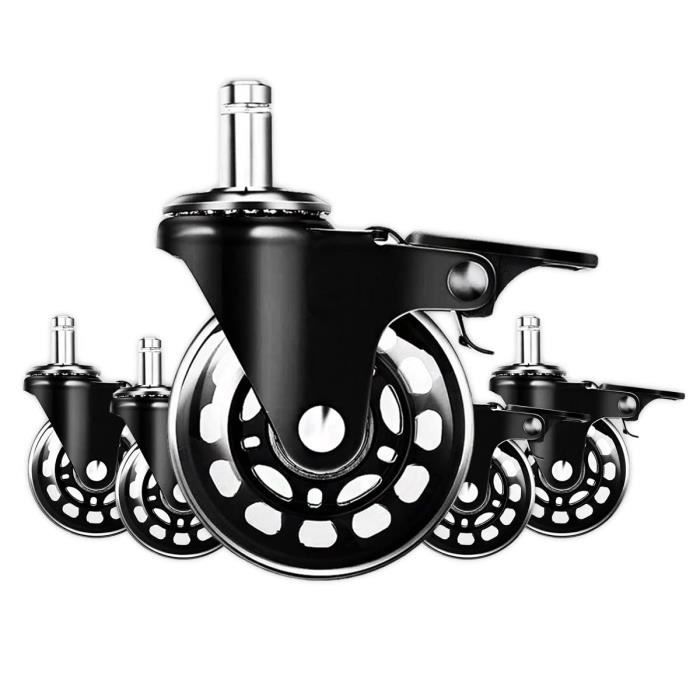 Roulette pour chaise de bureau avec frein de securite 11x22mm jeu de 5 ...