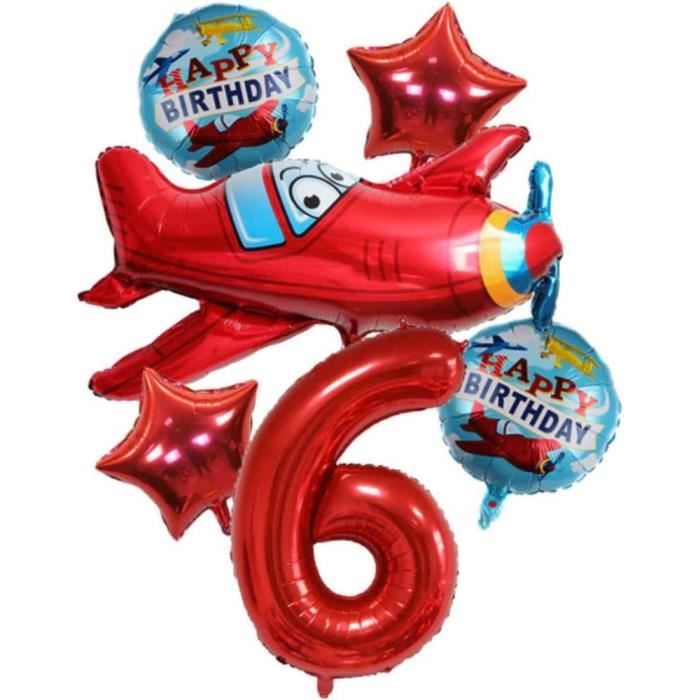 Set De Ballons Avion A Hélice, Chiffre Numéro 6 Xxl Rouge Ballon De ...