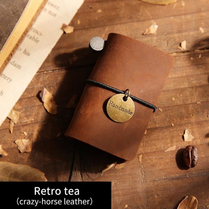 Carnet notes,Mini carnet de notes de voyage en cuir véritable,carnet de ...