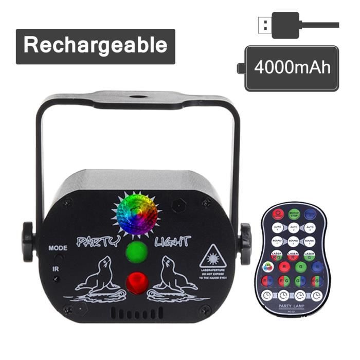 Batterie rechargeable - Lumière Disco Mini DJ 60 motifs, effet d ...