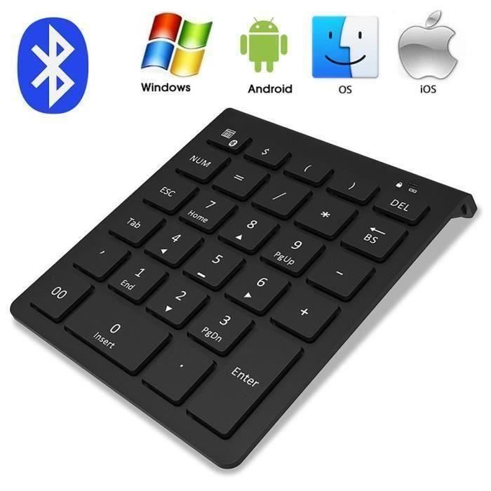Clavier sans fil,Bluetooth Clavier Numérique Externe de 28 Touches Sans ...