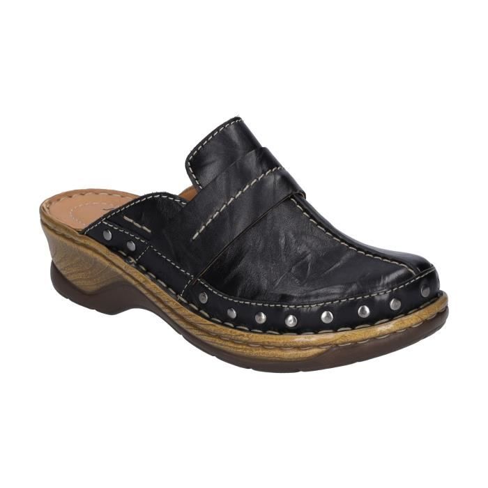 Sabots pour Femmes - JOSEF SEIBEL - Catalonia 63 - Cuir - Noir ...