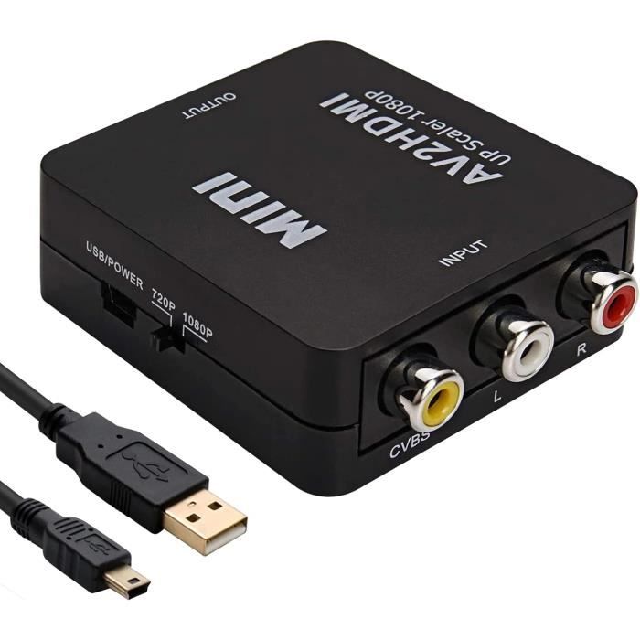 Adaptateur Rca Vers Hdmi, Convertisseur Vidéo Mini Av Vers Hdmi Prise ...