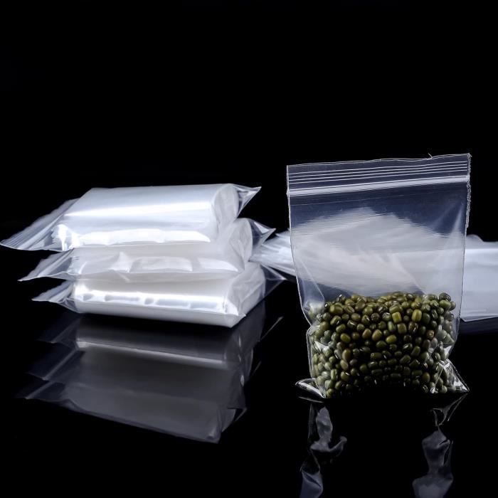 200 Pièces Transparent Sachets Plastiques Refermables Sachet Plastique ...