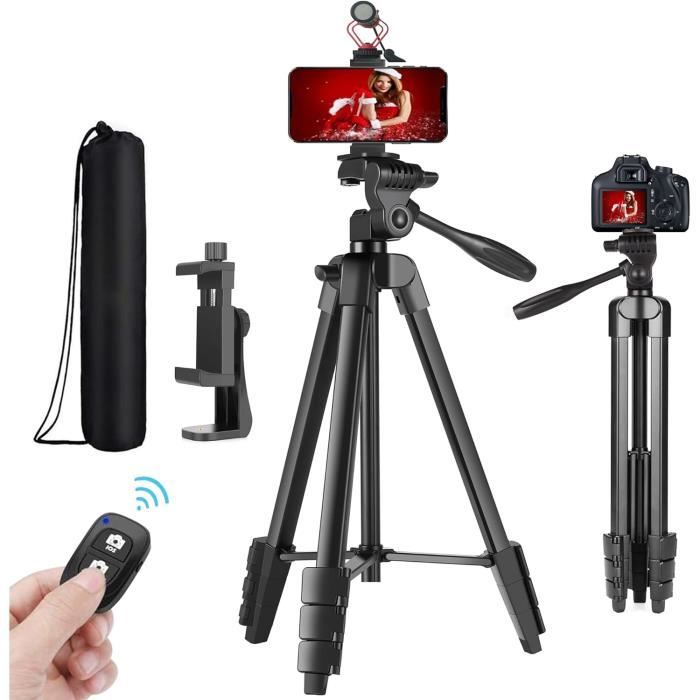 Trépied Smartphone, 144 cm Voyage léger Trépied Réglable avec ...