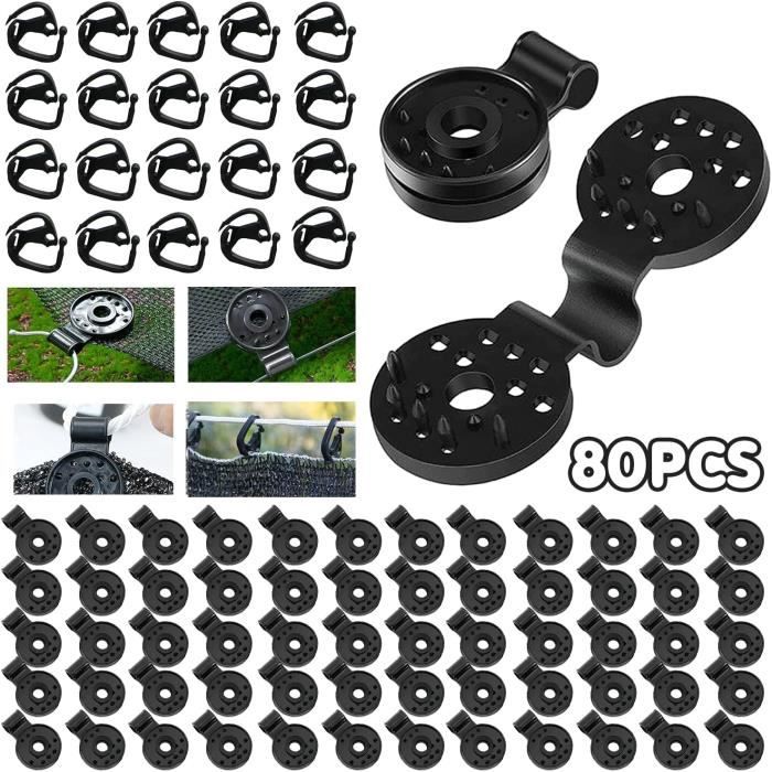 80 Pièces Clip Spécial Avec Œillet,Clips Plastique Pour Toile Ombrage ...