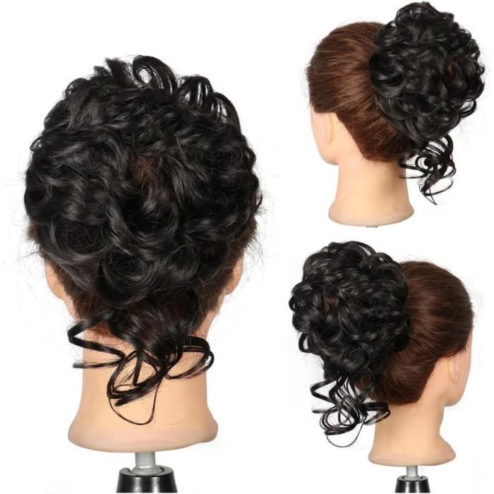 Postiche Chignon Cheveux Naturel Bouclés Ondulés Chouchou Cheveux ...
