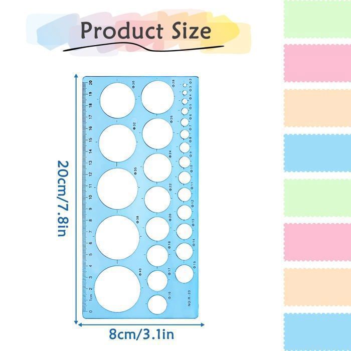 4 Pcs Cercle Pochoir Cercle Gabarit 4 Couleurs Plastique Gabarit Dessin ...