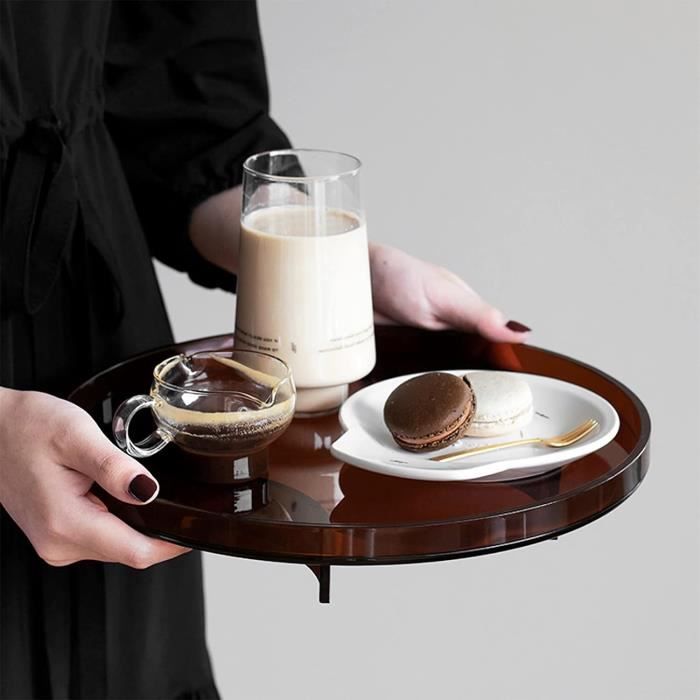 Plateau Décoratif Rond, Design Moderne Plateau Décoratif Marron ...