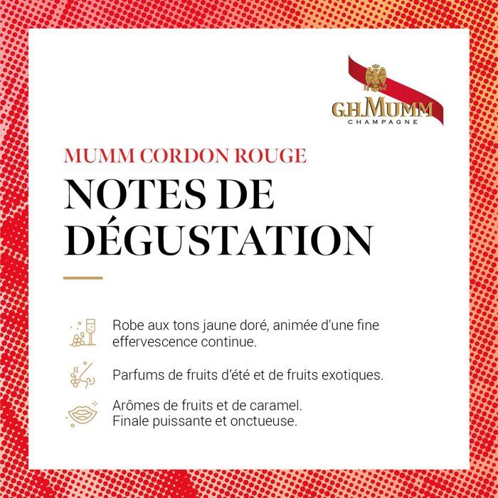 Coffret Champagne Craft Mumm Cordon Rouge + 2 flûtes - La cave Cdiscount