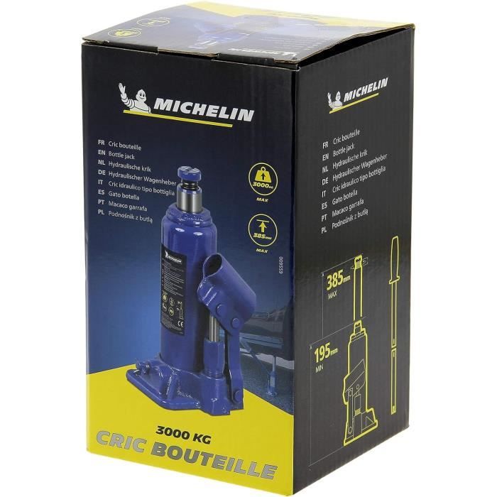 MICHELIN 009559 Cric Bouteille hyaulique 3T (Gamme de levage 195 - 385 ...