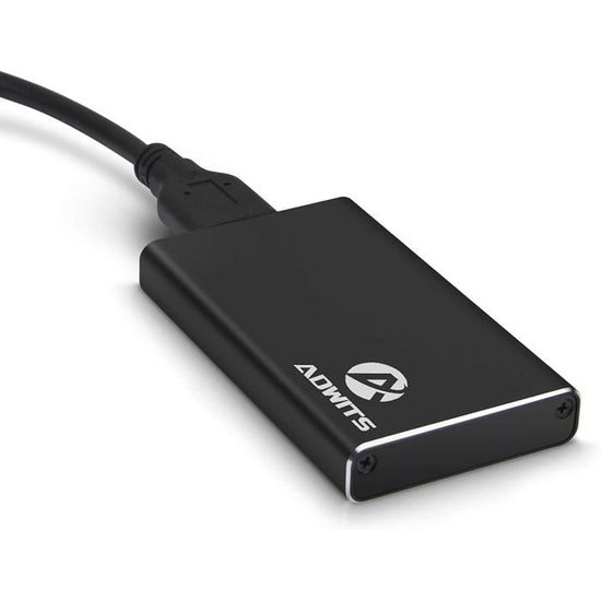 ADWITS Adaptateur USB 3.0 UASP à mSATA 3030-3050 SSD SuperSpeed, boîtier de Disque Dur Externe ...