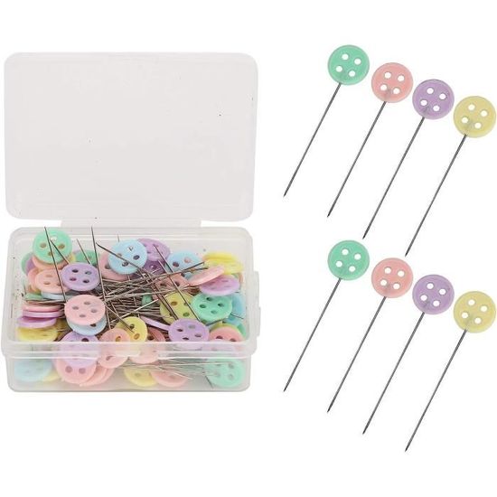 100 Pièces Épingles À Coudre Couture Fixation Couleur Aiguille En ...