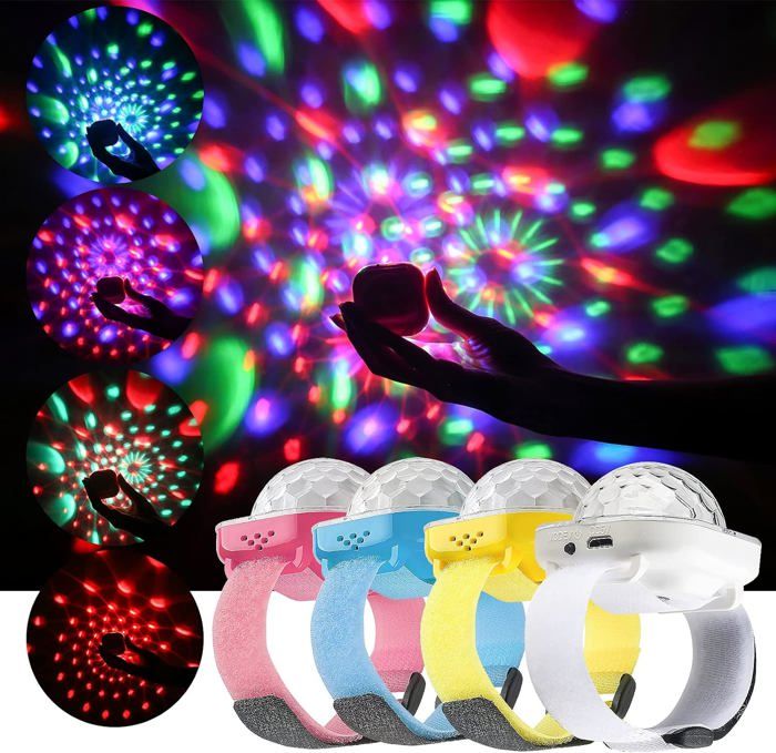 4Pack Bracelet Lumineux Enfant Led Boules À Facettes Montre Disco ...