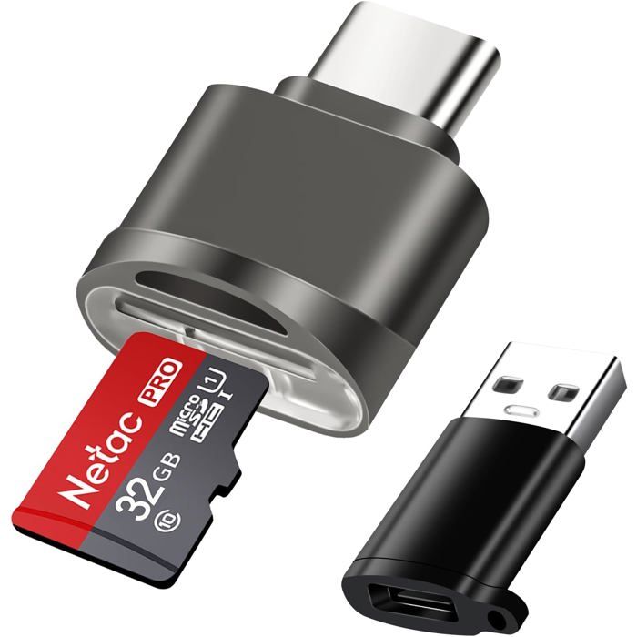 Micro SD Card Reader,USB C Memory Card Reader Adapter with USB C to USB ...