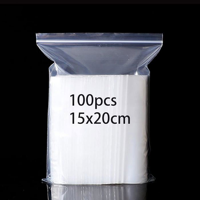100 Sachets Zip Plastique Transparent - Sac Congélation Réutilisable ...