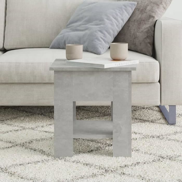 Akozon Table basse Gris béton 40x40x42 cm Bois d'ingénierie ...