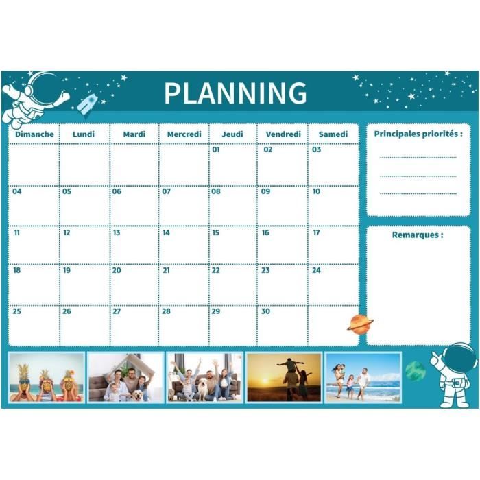 Calendrier Personnalisé Magnétique Ou Adhésif - Planning Repas ...