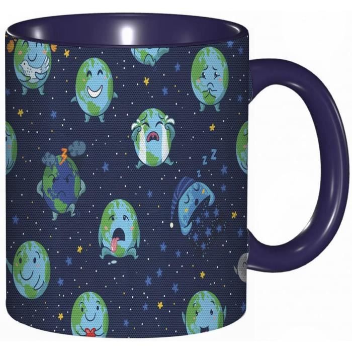 Mug Porcelaine Fine Emoticon Planète Terre En Tant Que Visages ...