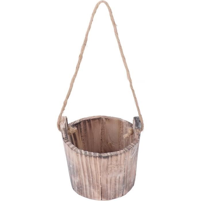 Pot De Fleurs En Bois Avec Seau, Jardinière Ronde À Suspen E De Style ...