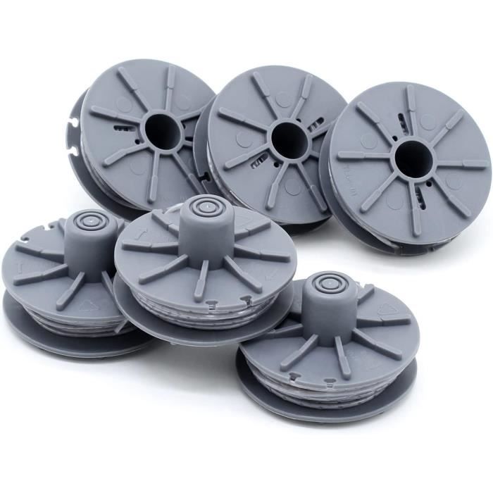 Lot de 6 bobines de fil rechange 5307-20 pour coupe-bordures Pièce de rechange pour 9805, 9806 ...