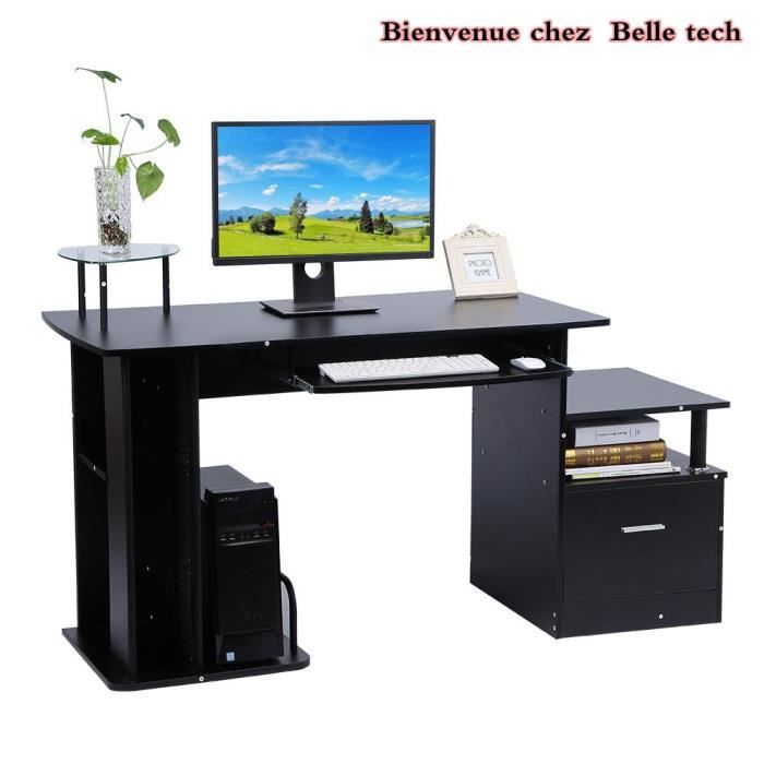 Bureau pour ordinateur table meuble pc informatique multimédia ...