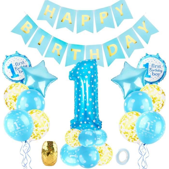 Ballon Anniversaire 1An Garçon, Or Rose Ballon Chiffre 1, Décoration ...