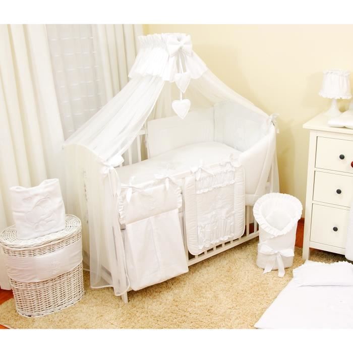 Ciel de lit bébé en Moustiquaire XXL Grande Taille Cœurs Blanc ...