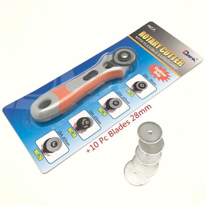 Cutter rotatif à poignée souple + couteau de coupe rotatif 28 -45mm 10 ...